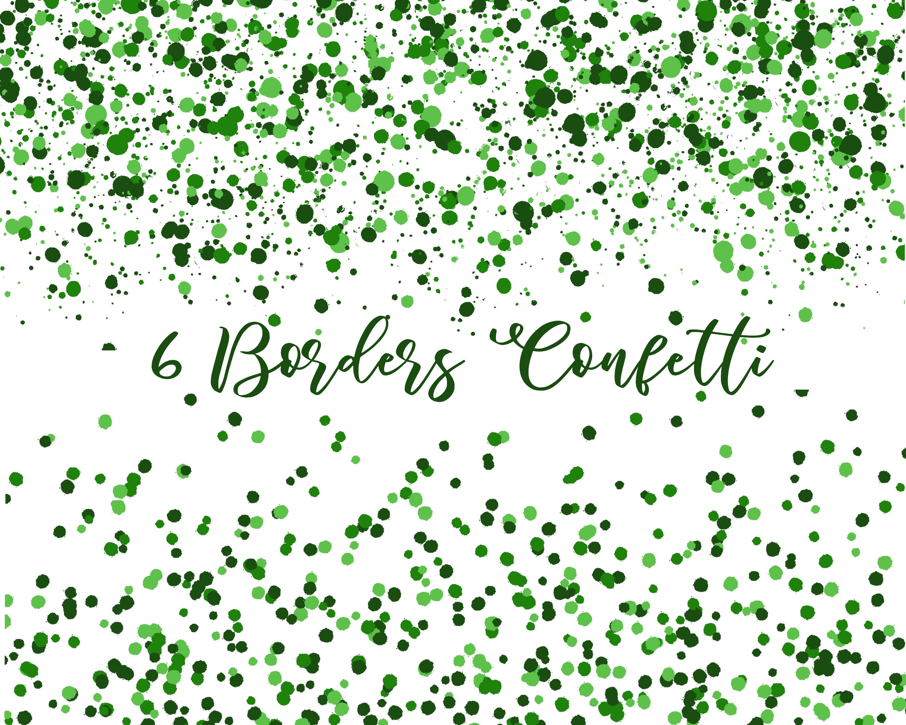 Digital Confetti Green Border Confetti Clipart Confetti - Etsy