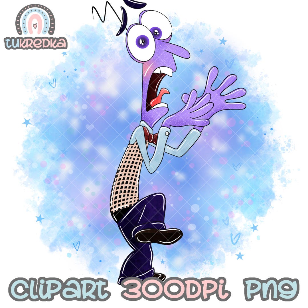 Inside Out Fear Clip Art PNG, Hand Drawn Cartoon Clipart Sublimation ...