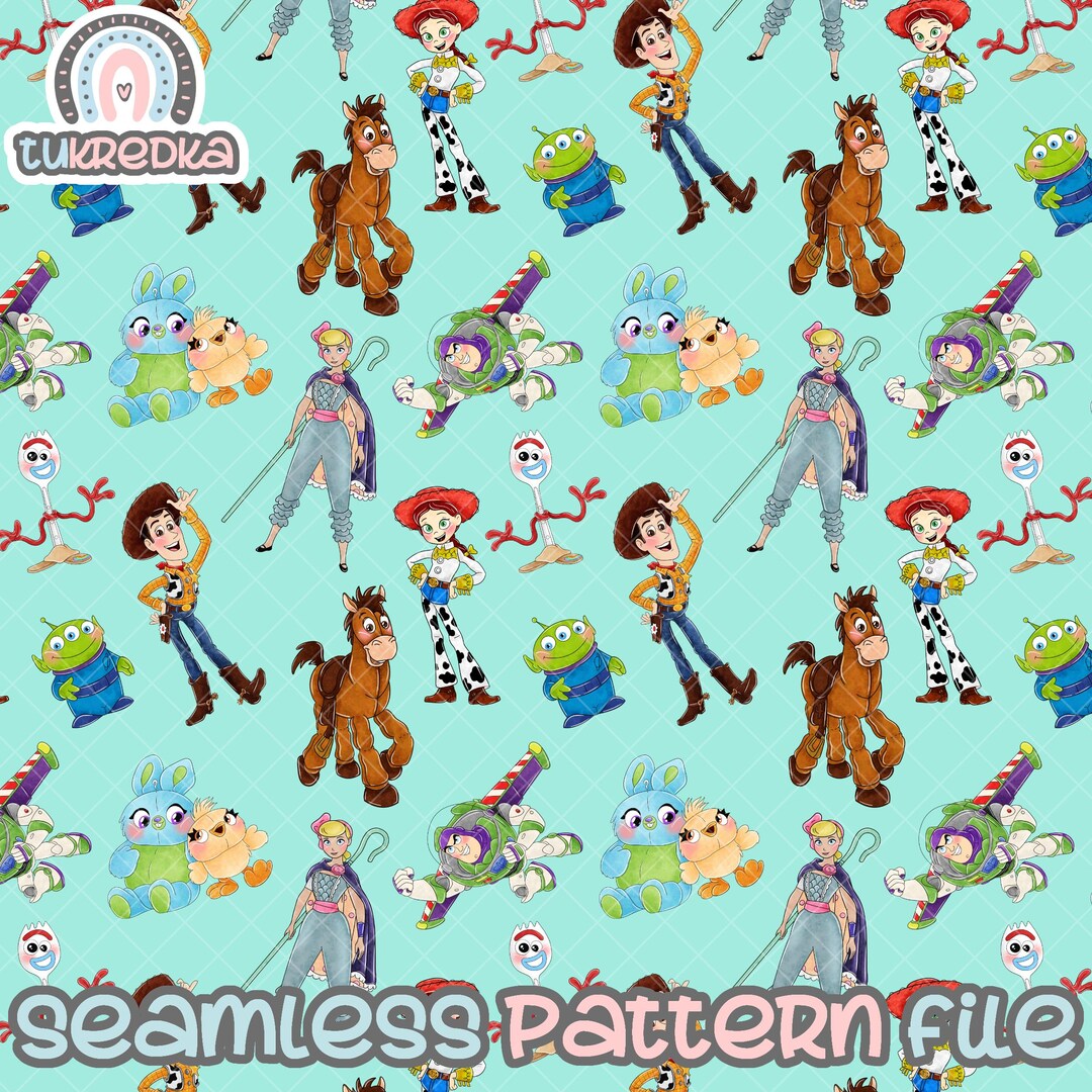 Toy Story Buzz Lightyear Woody Seamless Pattern, Digital Paper Background Download JPG - Etsy