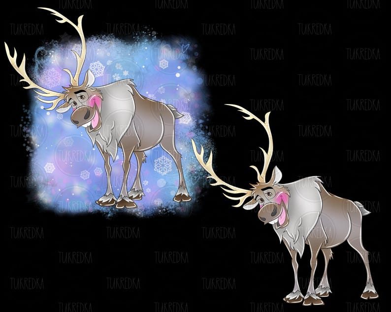 Reindeer Elsa and Anna Frozen Clip Art PNG Clipart Cartoon Sublimation ...