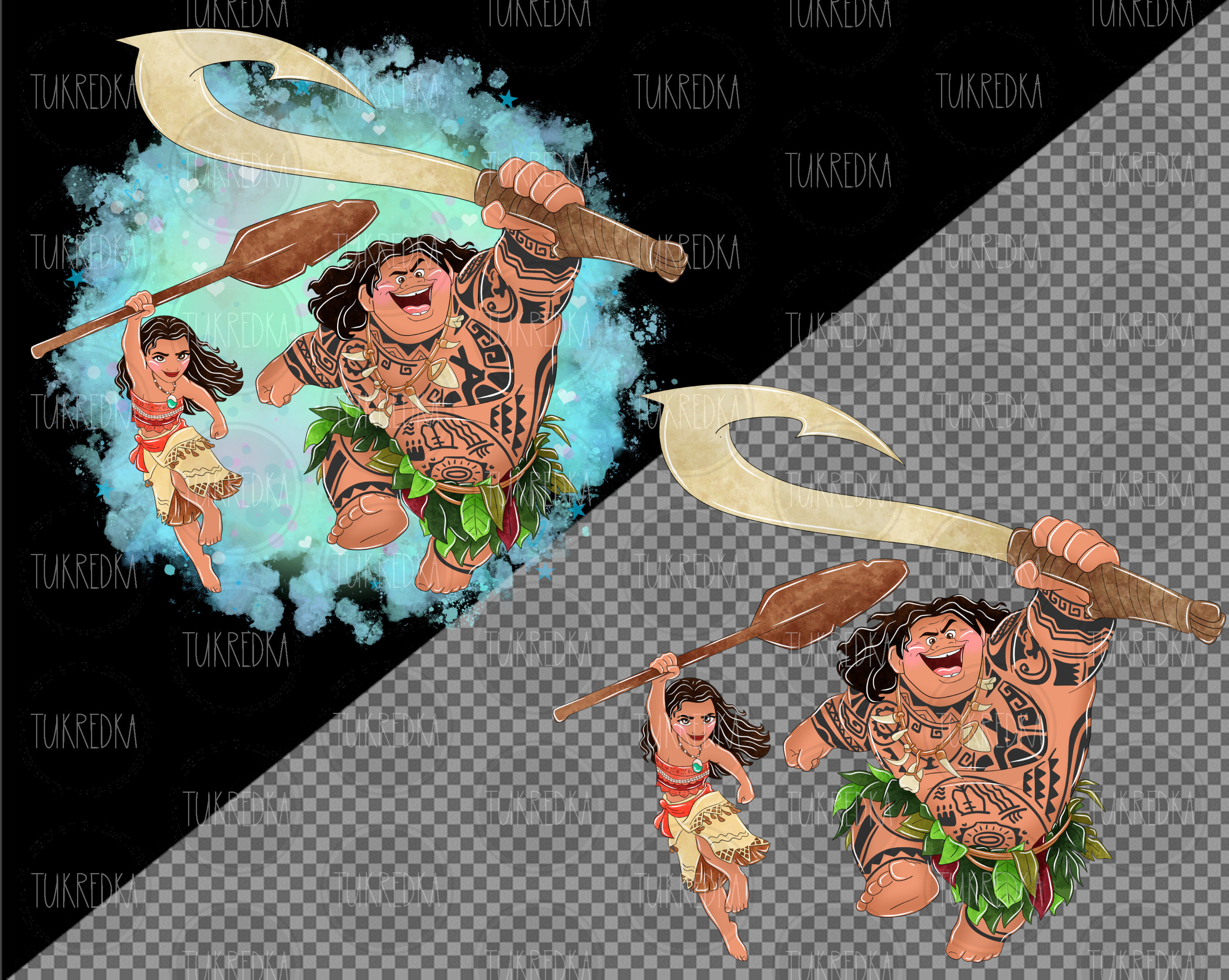 Princess Moana Maui Clipart Sublimation PNG, Vaiana Clipart, Cartoon ...