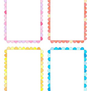 Frames Doodle Border Rainbow Clipart Handpainted Digital Clipart Frame ...