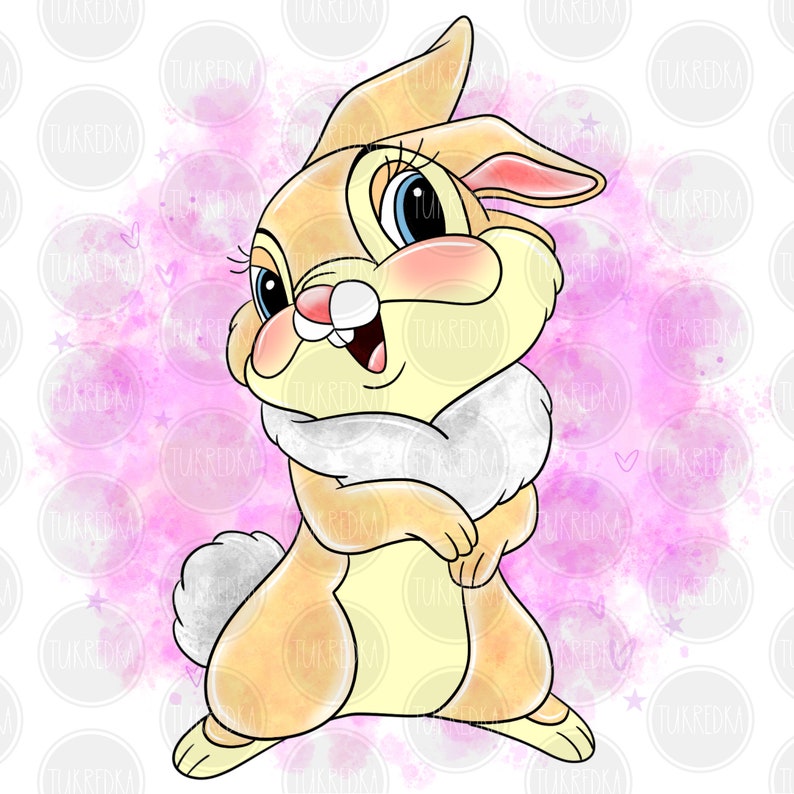 Bambi Rabbit Cute Clip Art PNG, Cartoon Bambi Clipart Sublimation PNG ...