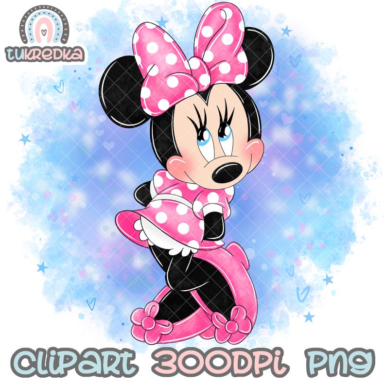 Minnie Mouse Clipart, PNG Clip Art, Cartoon Sublimation Pngcartoon Art ...