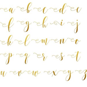 Alphabet Clip Art Foil Gold Alphabet Letters Cards Download - Etsy