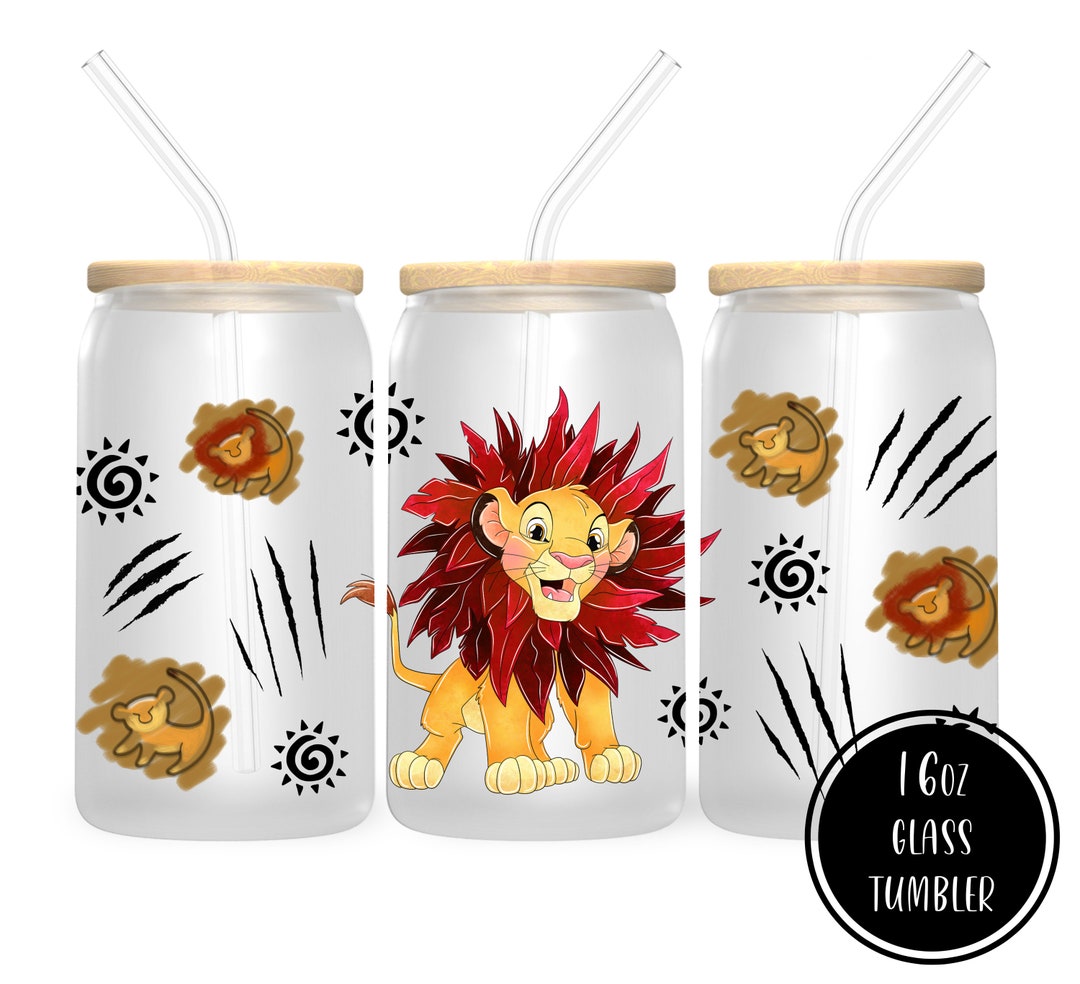 Lion King Simba Cup PNG File DIGITAL DOWNLOAD 16oz Glass Tumbler Design ...