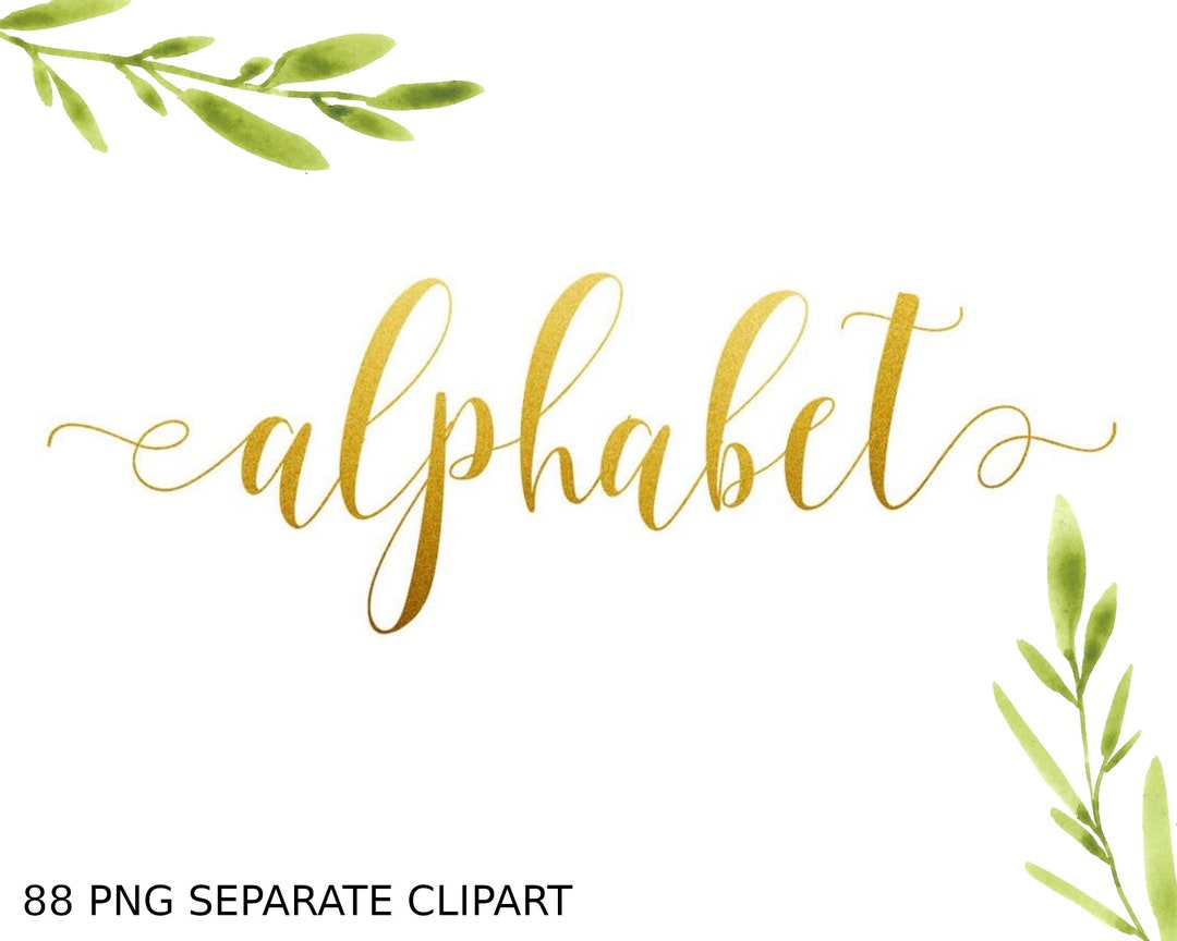 Alphabet Clip Art Foil Gold Alphabet Letters Cards Download - Etsy
