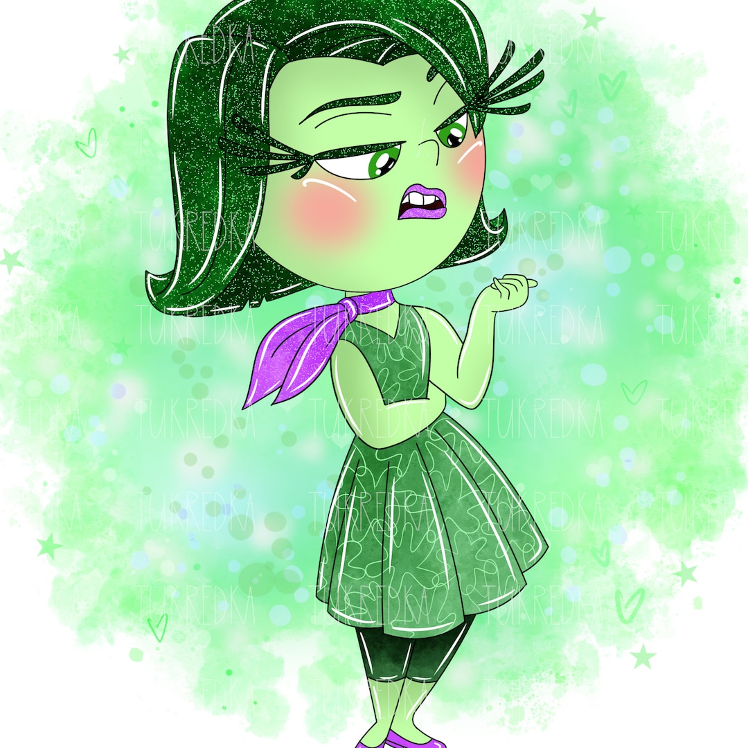 Inside Out Disgust Clip Art PNG, Hand Drawn Cartoon Clipart Sublimation ...