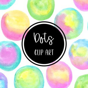 Dots Ombre Pastel Watercolor Handpainted Digital Clipart Multicolor ...