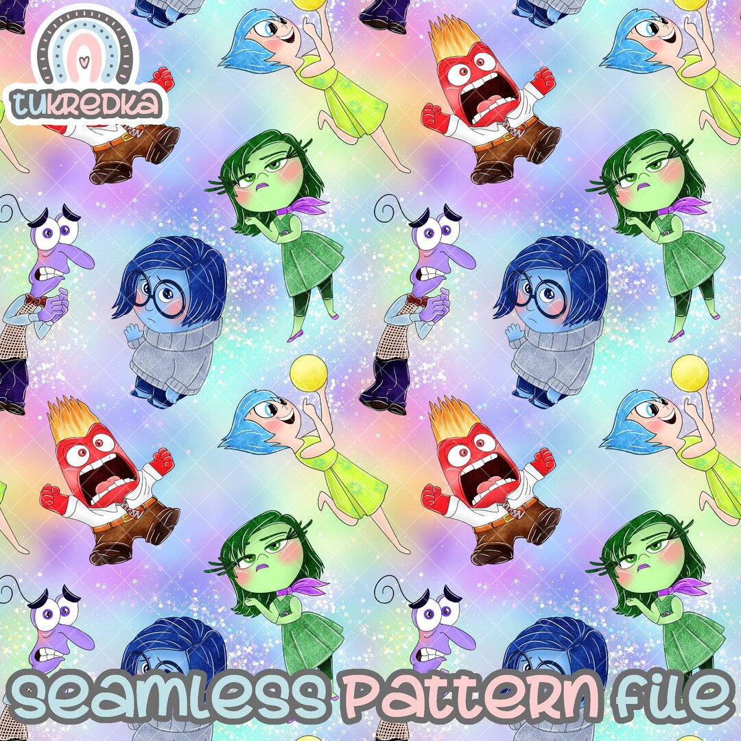 Inside Out Seamless Pattern, Digital Paper Background Download JPG - Etsy