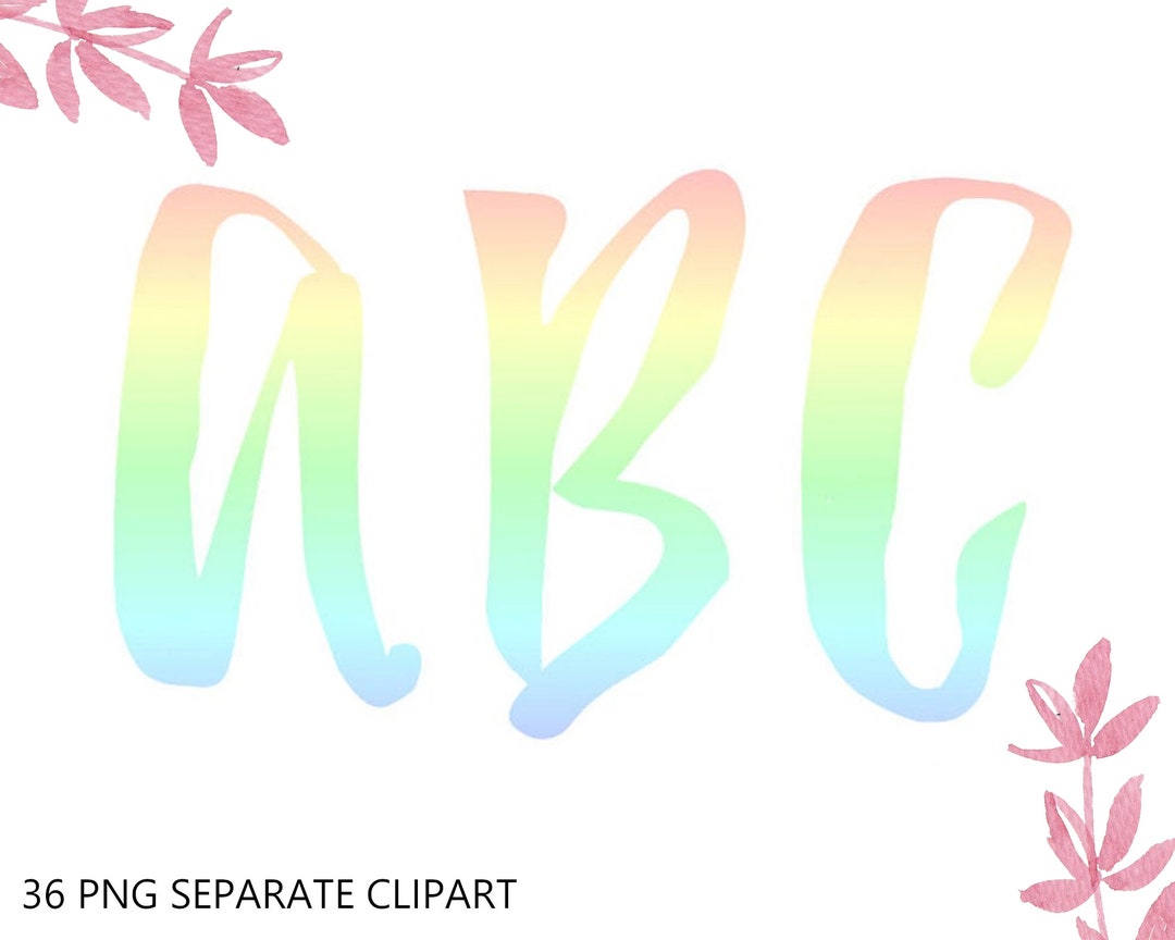 Rainbow Alphabet Clip Art Ombre Alphabet Letters Cards Download Free ...