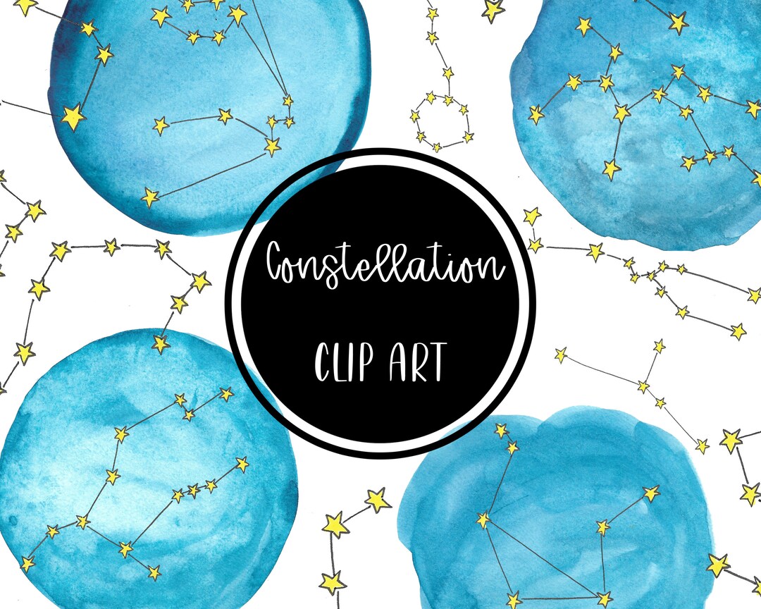 Constellation Clip Art Watercolor Handpainted Digital Clipart Star ...