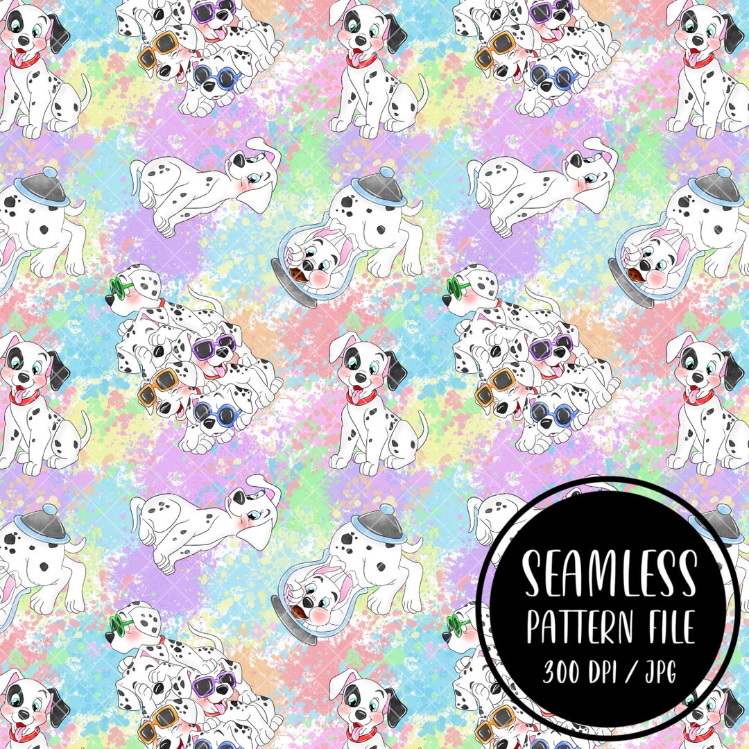 101 Dalmatians Dog Seamless Pattern, Digital Paper Background Download Free Commercial Use JPG ...