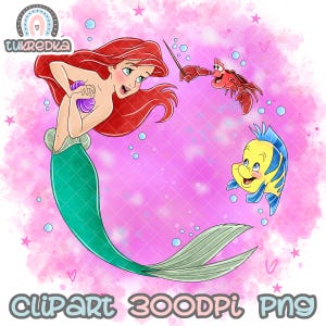 Princess Ariel Clip Art, the Little Mermaid PNG Clip Art, Cartoon ...