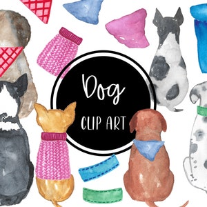 Dog Clip Art Watercolor Handpainted Digital Clipart Dogs Pet Download ...
