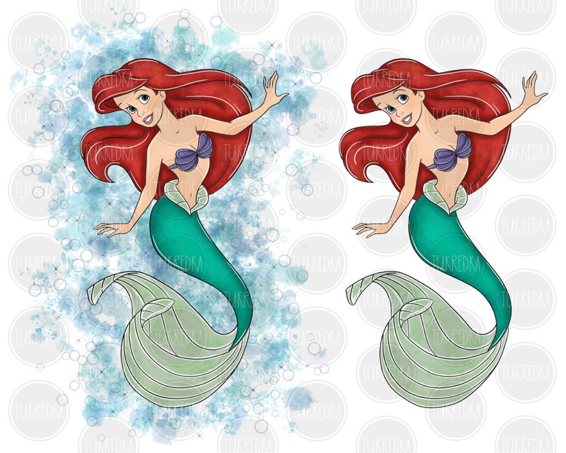 Princess Ariel Clip Art the Little Mermaid PNG Clip Art - Etsy