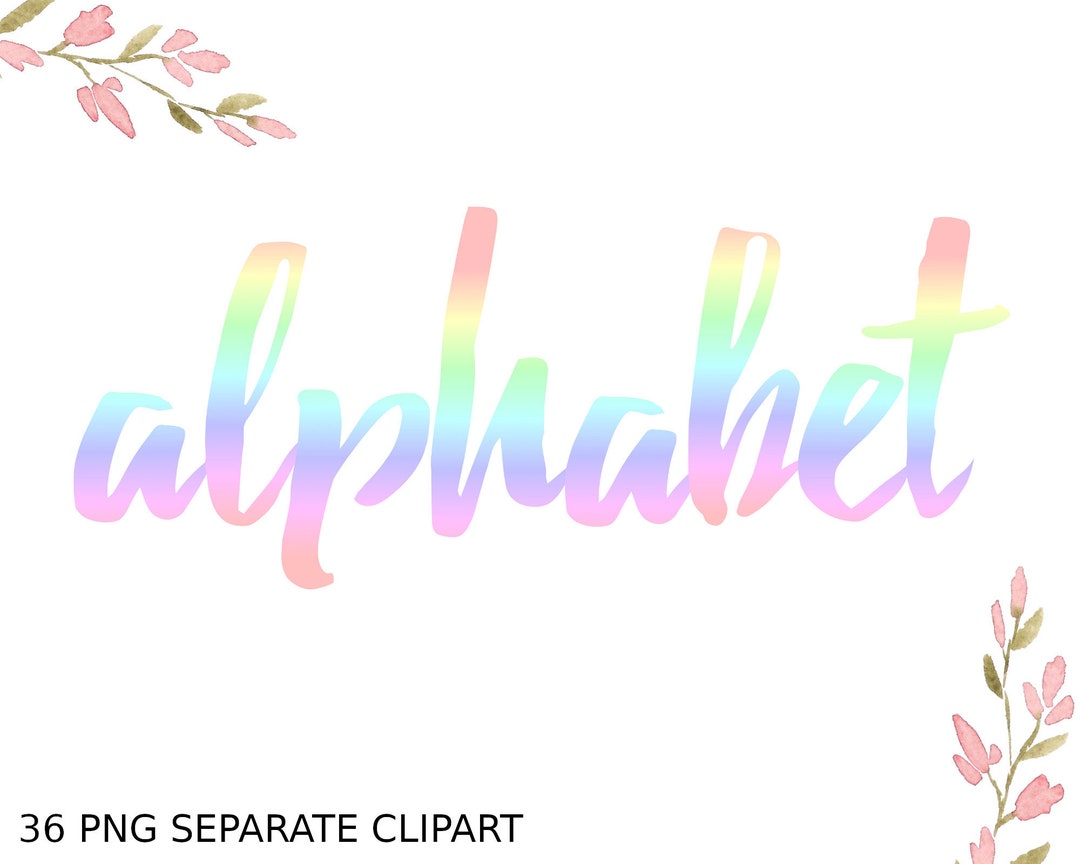 Rainbow Alphabet Clip Art Ombre Alphabet Letters Cards Download Free ...