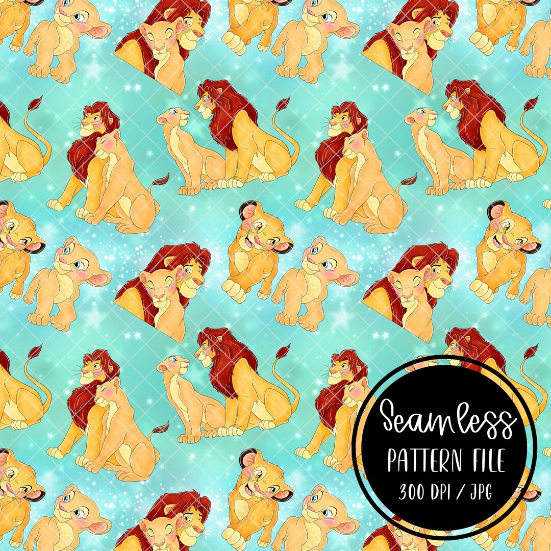 The Lion King Simba Pumba Timon Seamless Pattern, Digital Paper ...