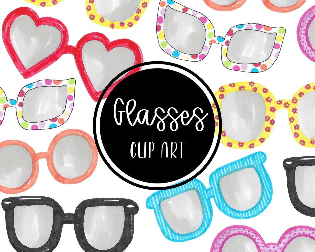 Sunglasses Clip Art Handpainted Digital Clipart Glasses Summer Sun ...