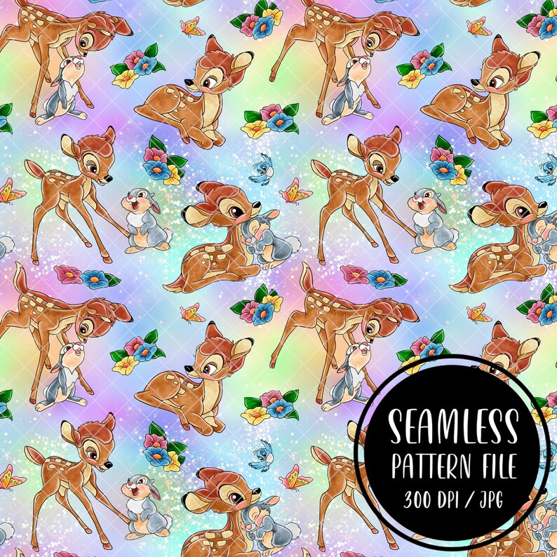 Bambi Thumper Seamless Pattern, Digital Paper Background Download Free ...