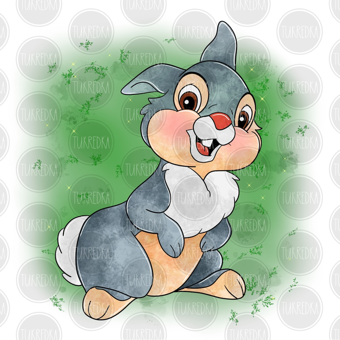 Thumper Rabbit Cute Clip Art PNG Cartoon Bambi Clipart - Etsy