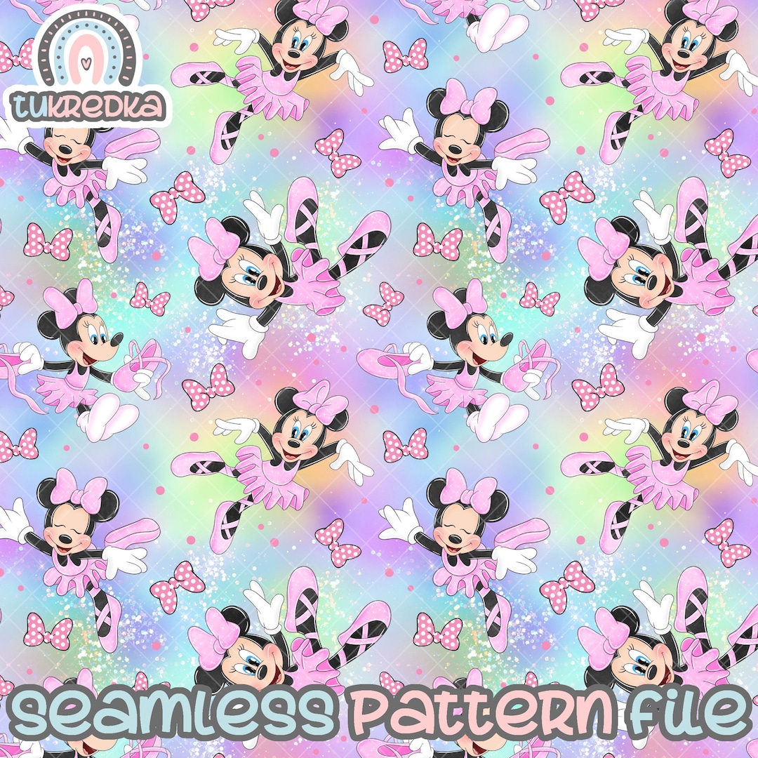 Minnie Mouse Ballerina Seamless Pattern, Digital Paper Background ...