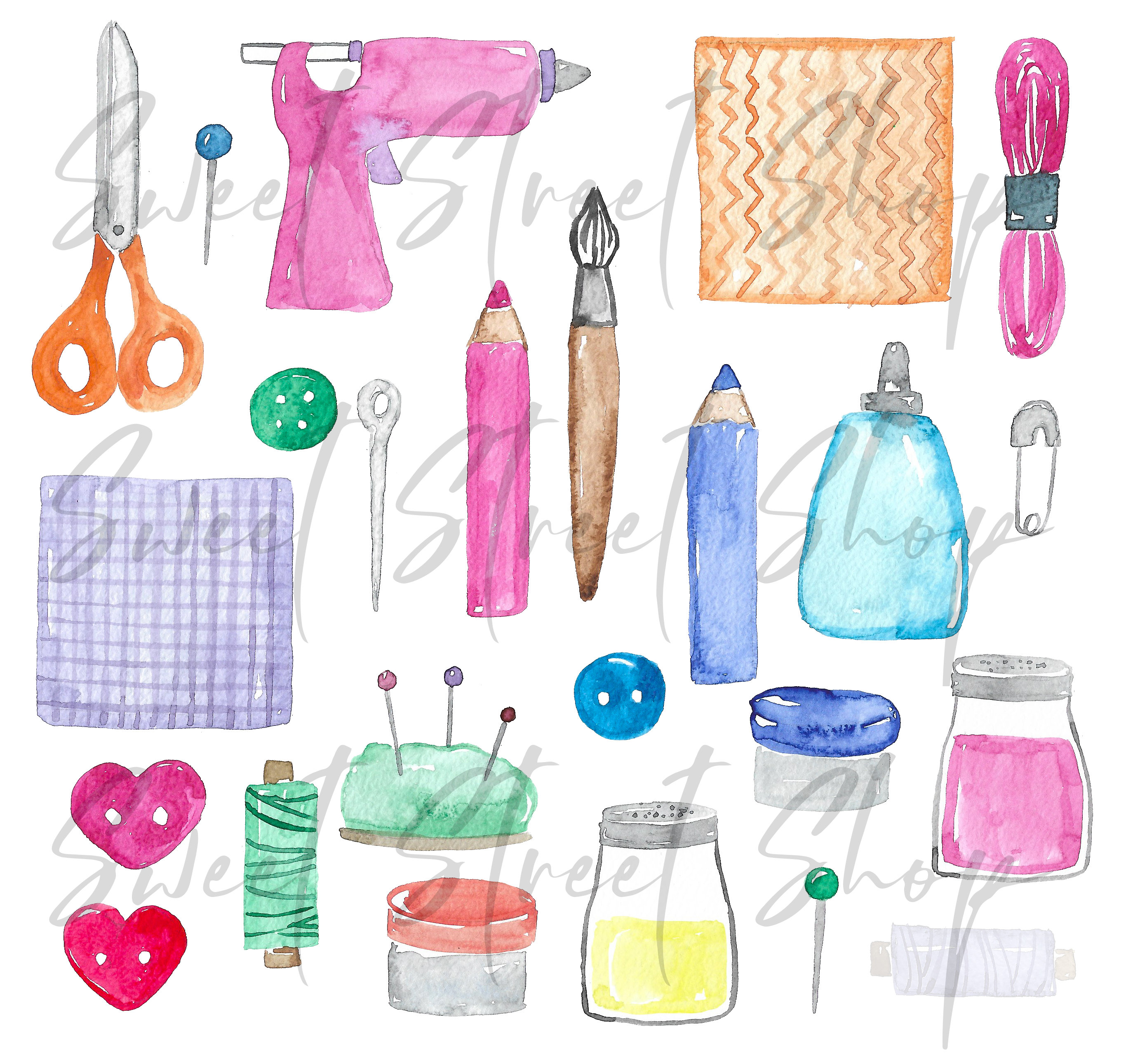 Crafting Handpainted Digital Clipart Artist Art Supplies - Etsy