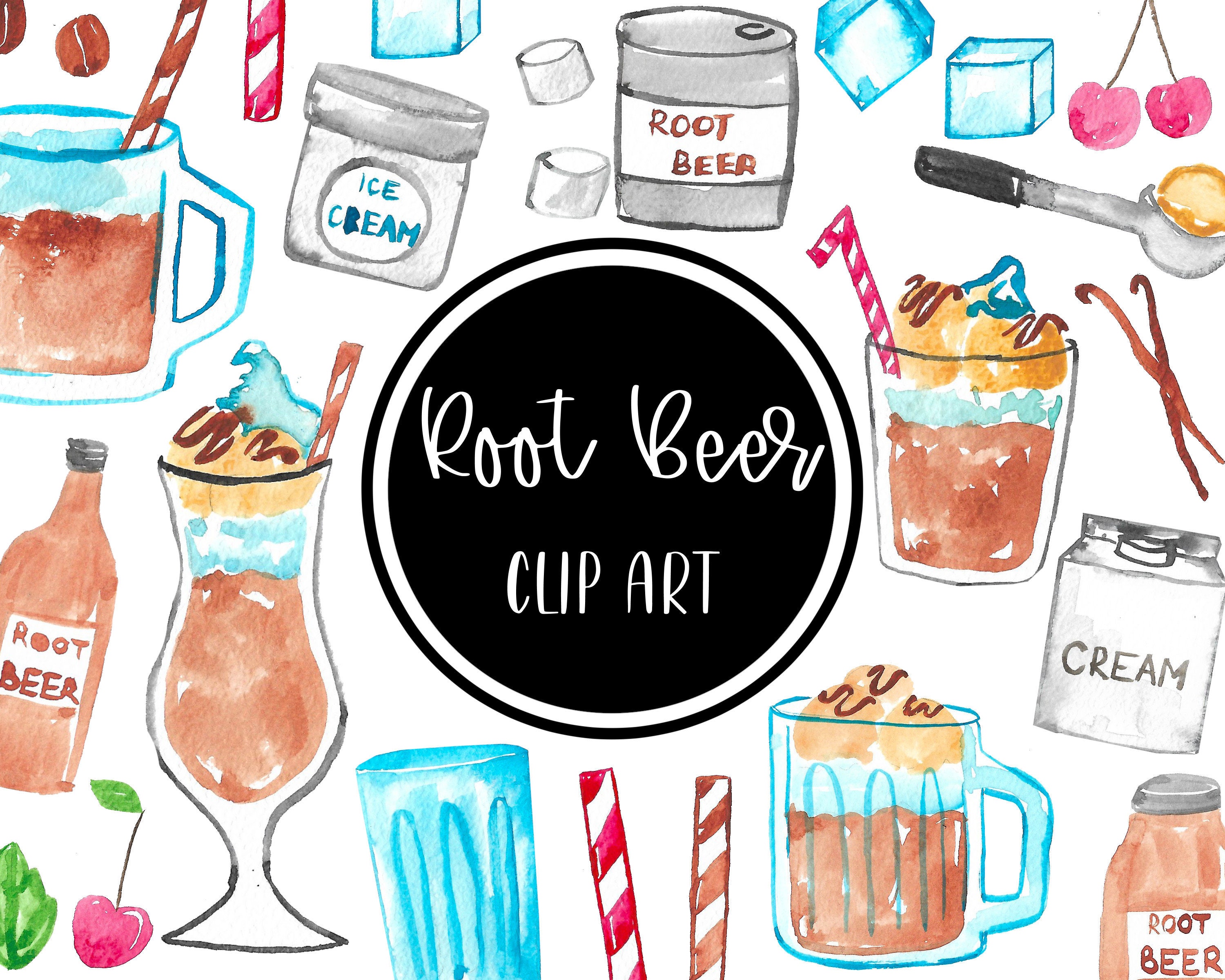 Root Beer Float Clip Art Watercolor Handpainted Digital - Etsy