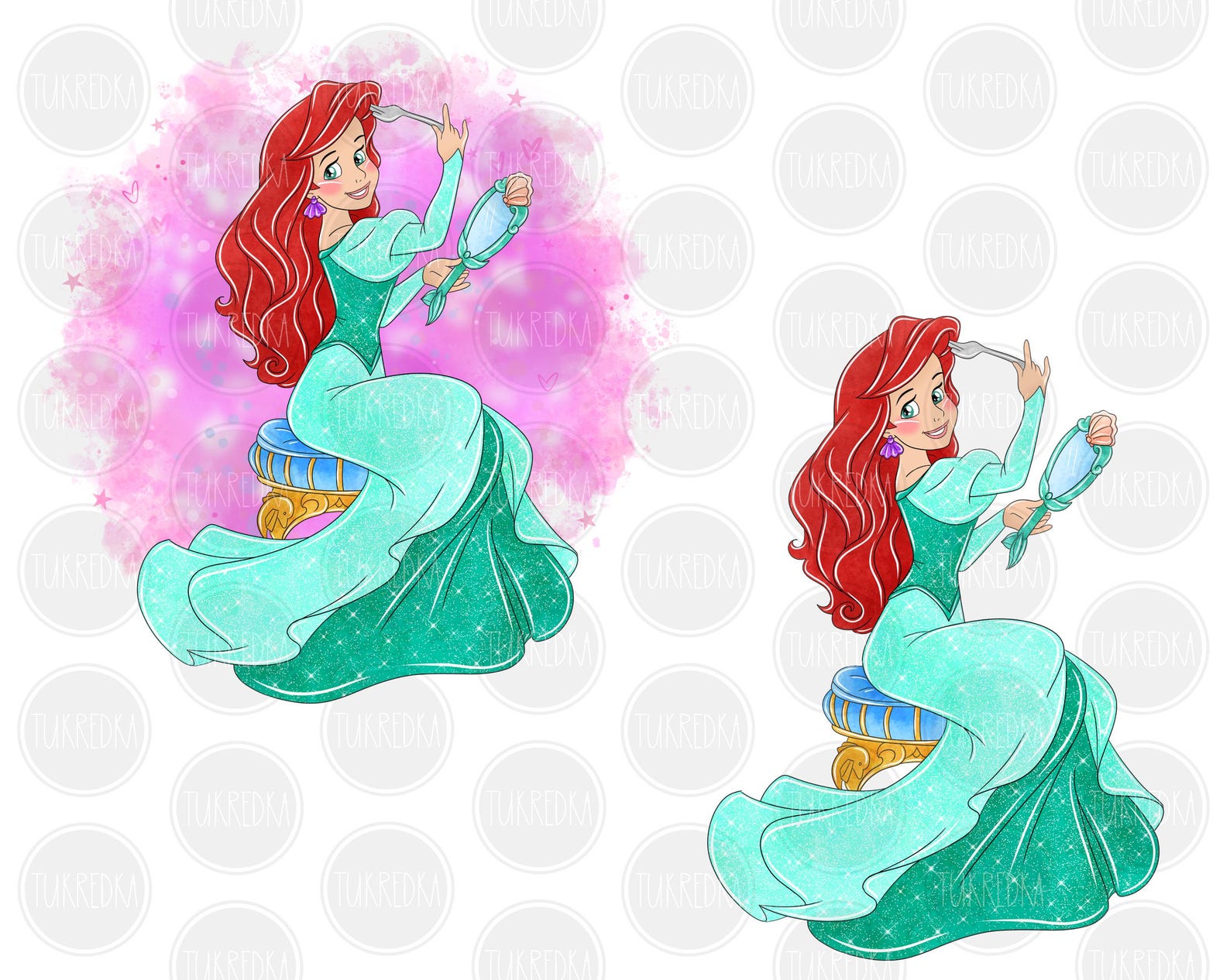 Princess Ariel Clip Art, the Little Mermaid PNG Clip Art, Cartoon ...
