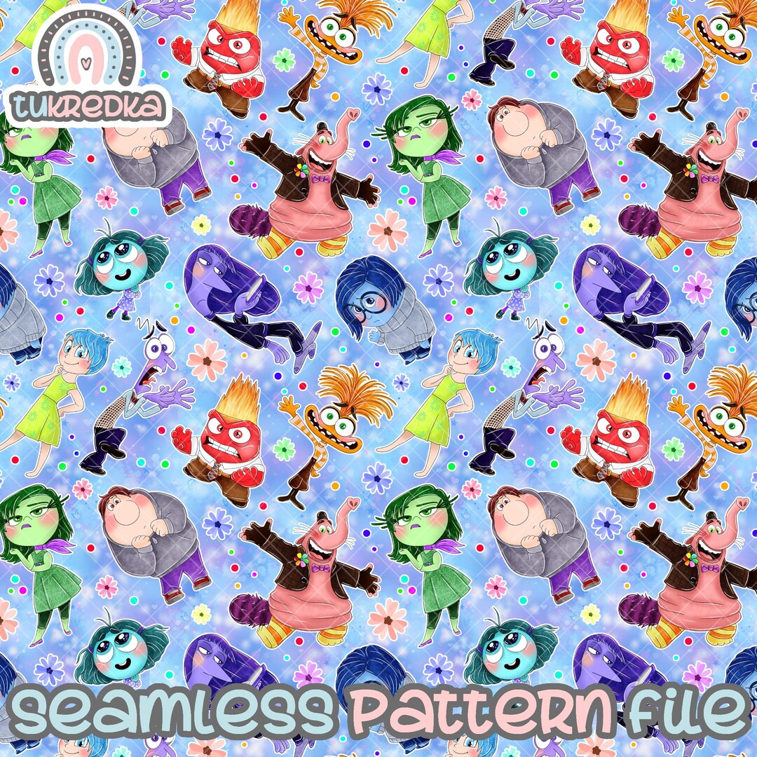 Inside Out Seamless Pattern, Digital Paper Background Download JPG - Etsy