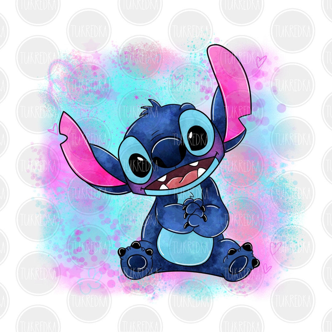 Stitch Cute Clip Art PNG, Cartoon Clipart Sublimation PNG - Etsy