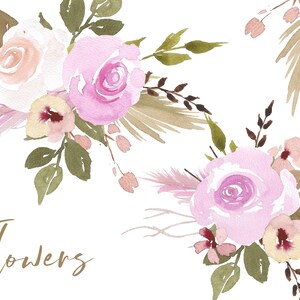 Watercolor Flowers Handpainted Digital Clipart Leave Leaf - Etsy