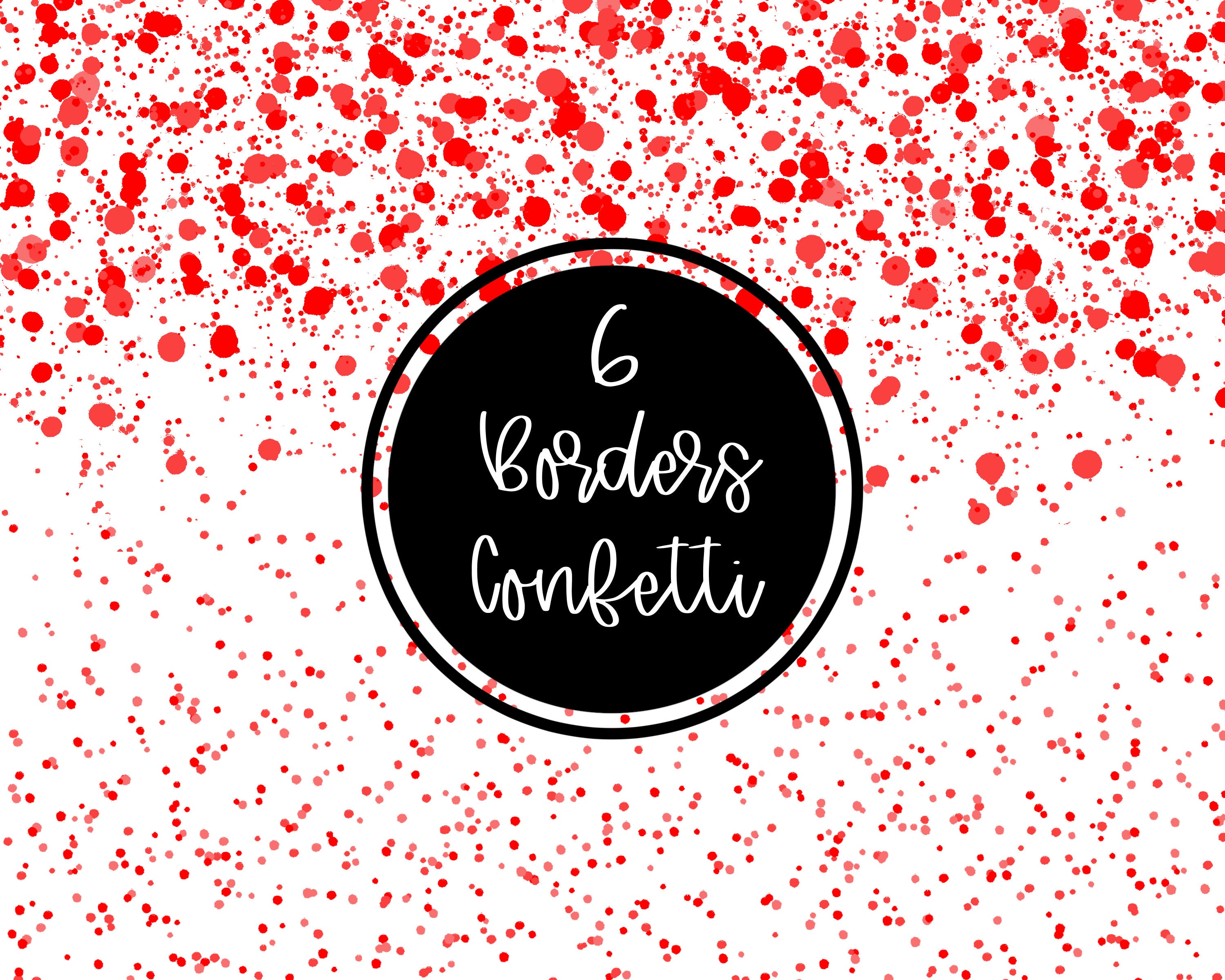 Digital Confetti Red Border Confetti Clipart Confetti Invitation Party ...