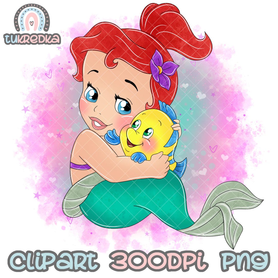 Baby Toddler Princess Ariel Clip Art, the Little Mermaid PNG Clip Art ...
