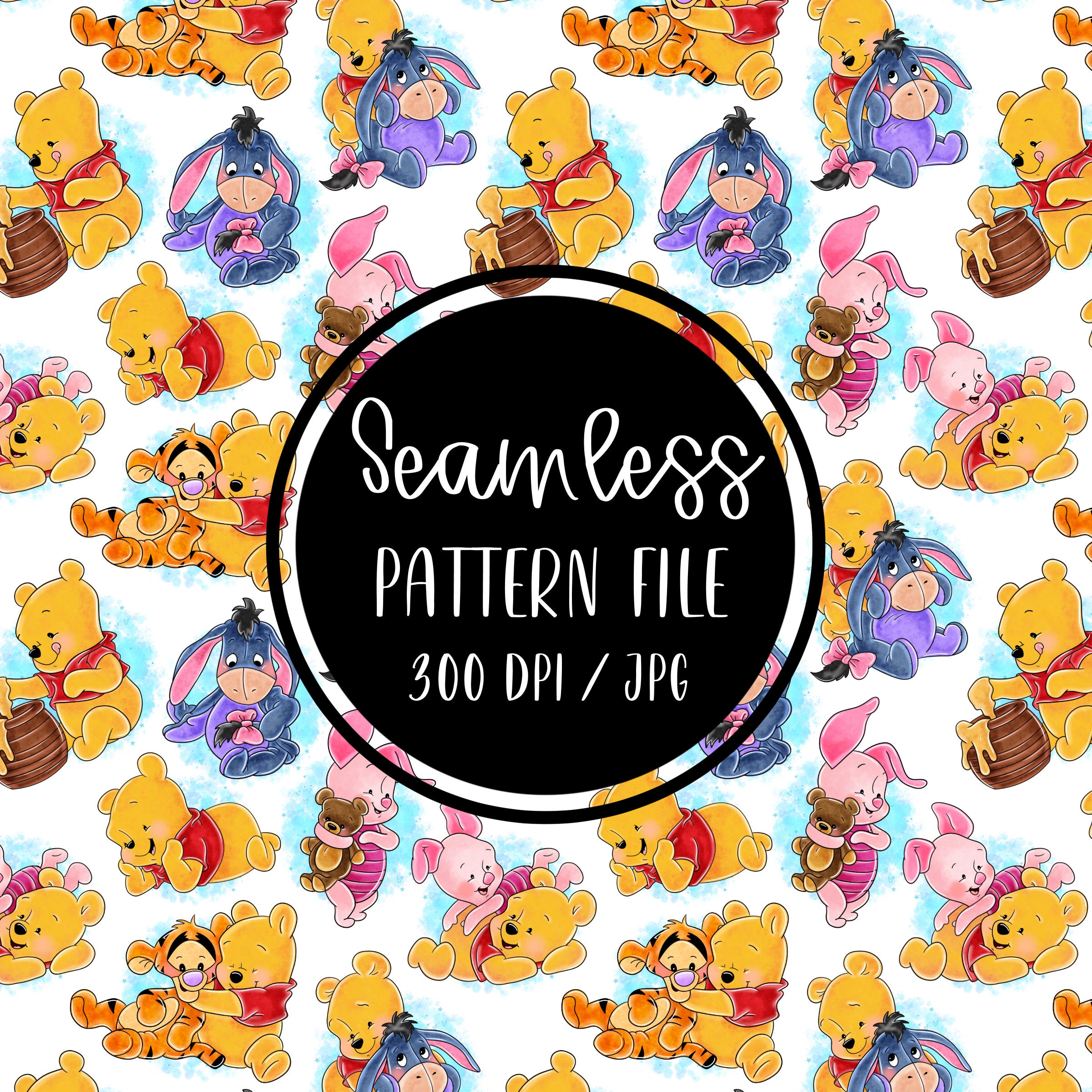 Winnie the Pooh Piglet Seamless Pattern, Digital Paper Background ...