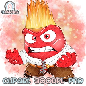 Inside Out Anger Clip Art PNG, Hand Drawn Cartoon Clipart Sublimation ...