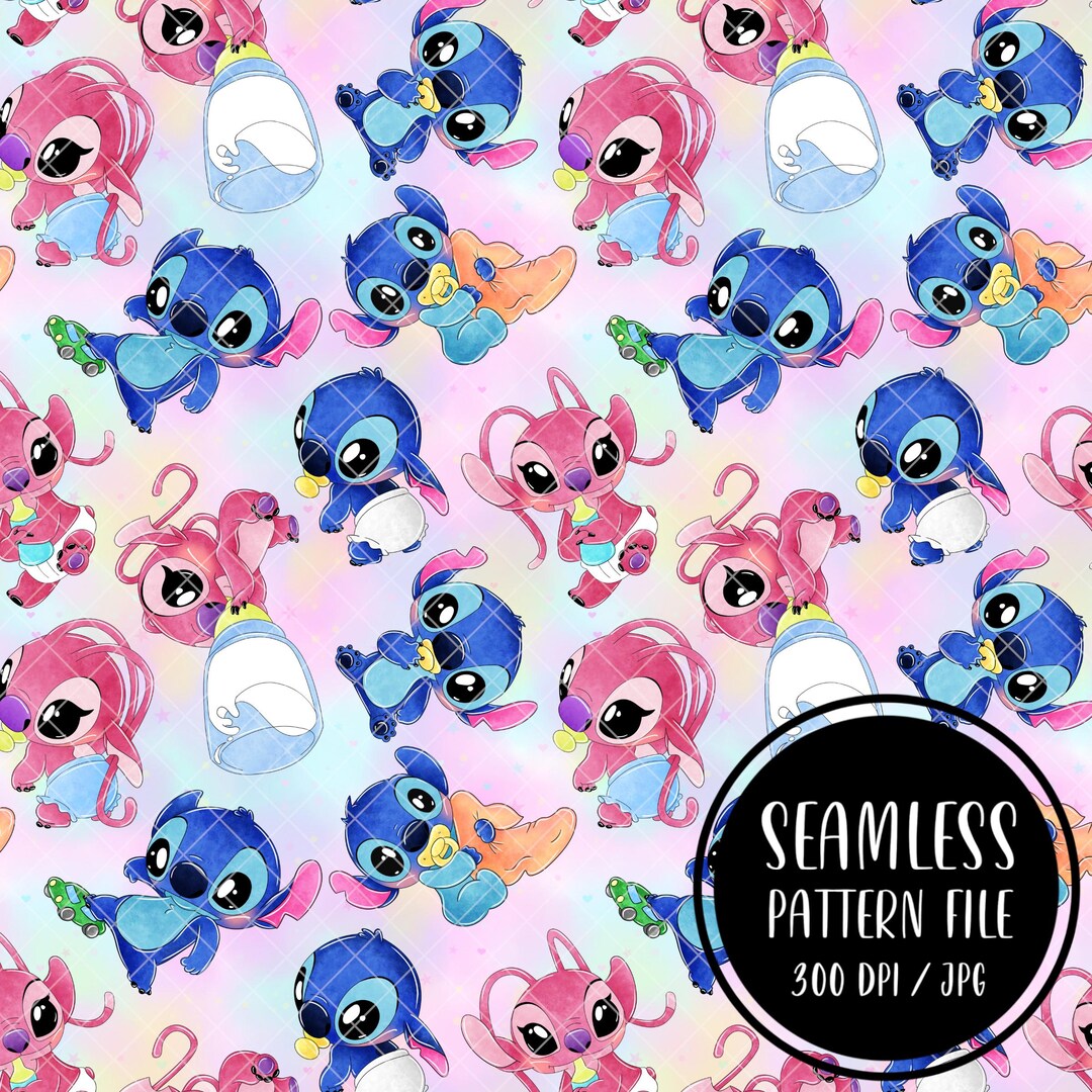Stitch Angel Seamless Pattern, Digital Paper Background Download Free ...