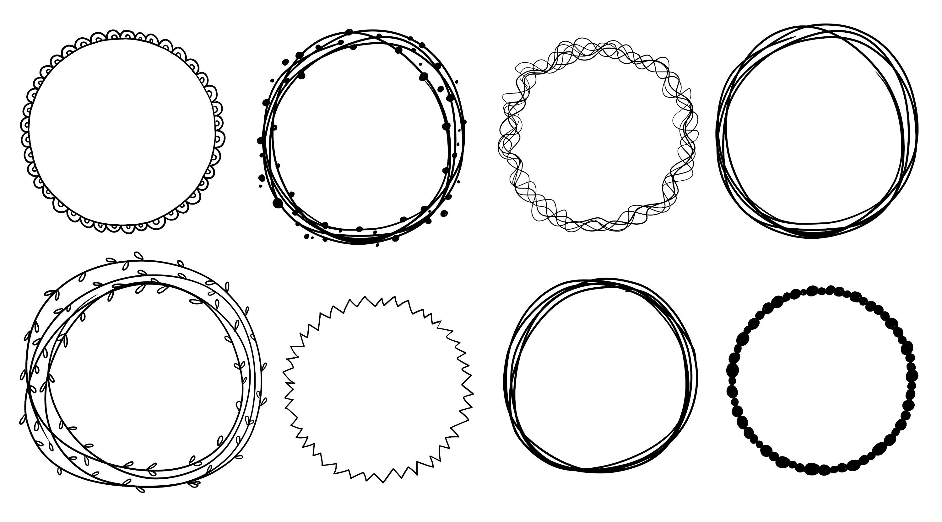 Frames Doodle Border Clipart Handpainted Digital Clipart Frame Design ...