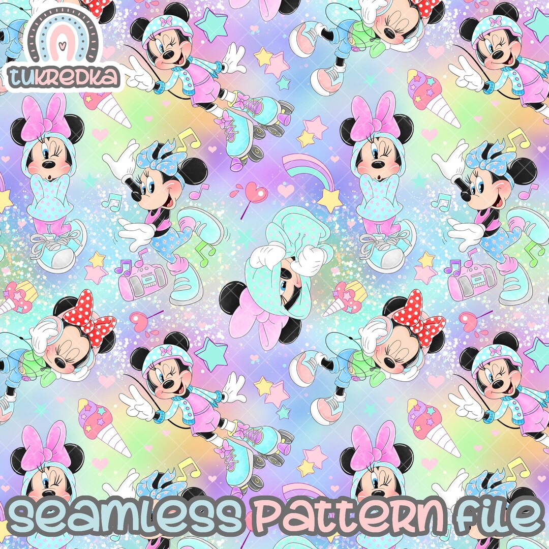 Minnie Mouse Seamless Pattern, Digital Paper Background Download Mickey ...
