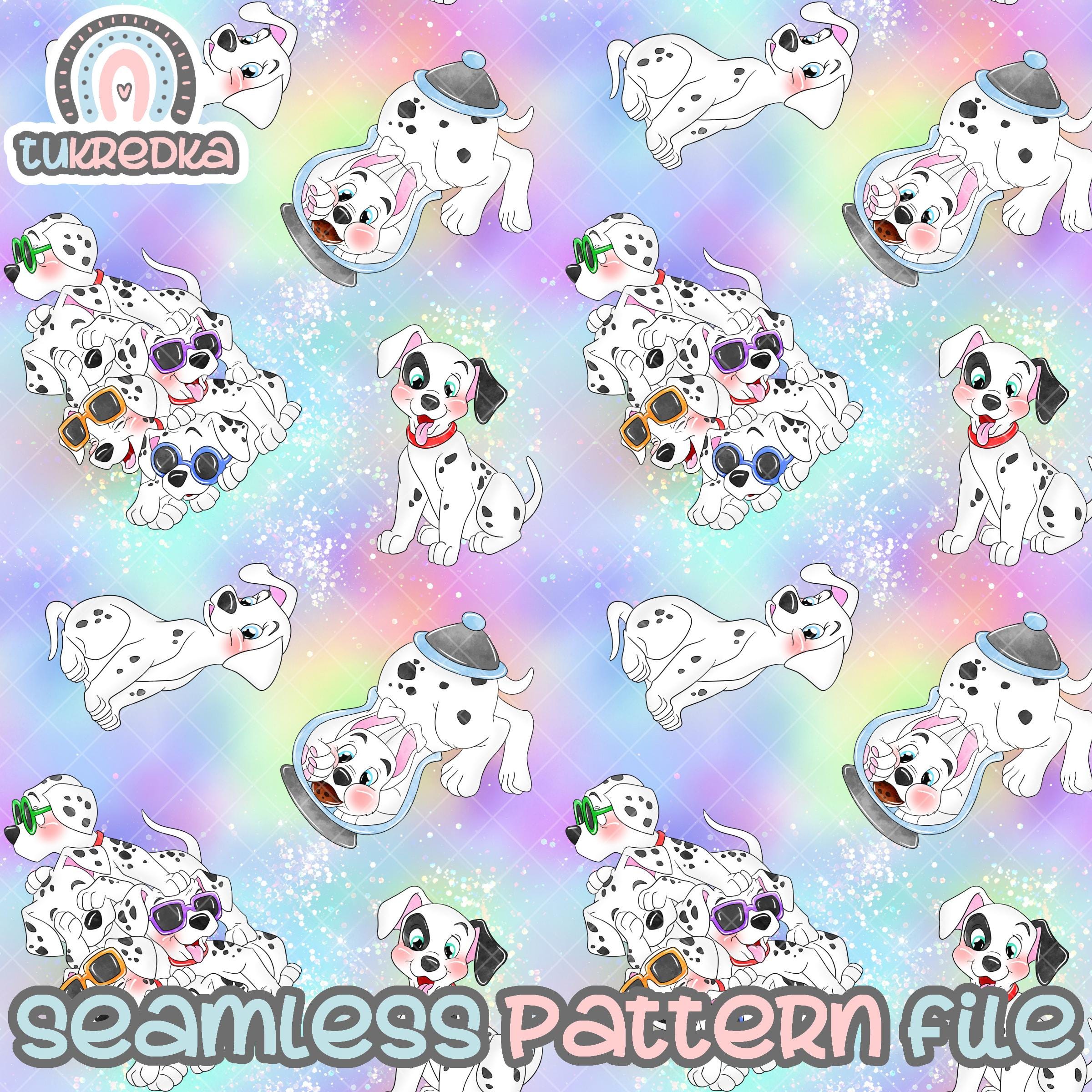 101 Dalmatians Dog Seamless Pattern, Digital Paper Background Download ...
