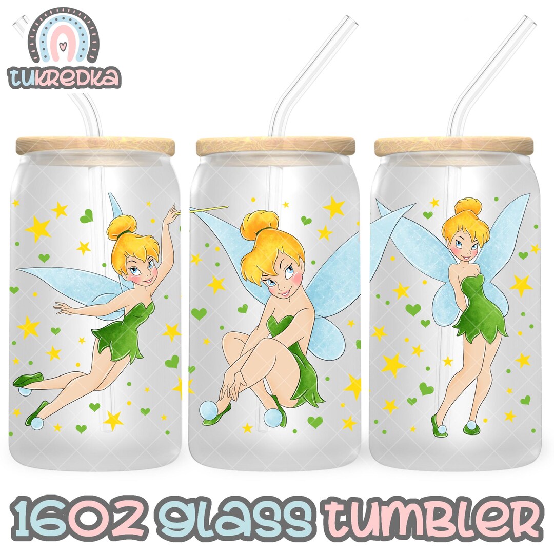 Tinkerbell Cup PNG File DIGITAL DOWNLOAD 16oz Glass Tumbler Design ...