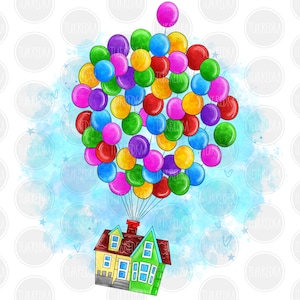 Up Balloon House Clip Art PNG, Cartoon up Clipart Sublimation PNG - Etsy