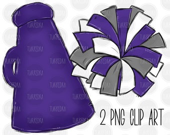 Cheer Poms Megaphone Football Pink Digital Download - Etsy