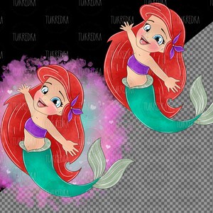 Baby Toddler Princess Ariel Clip Art, the Little Mermaid PNG Clip Art ...