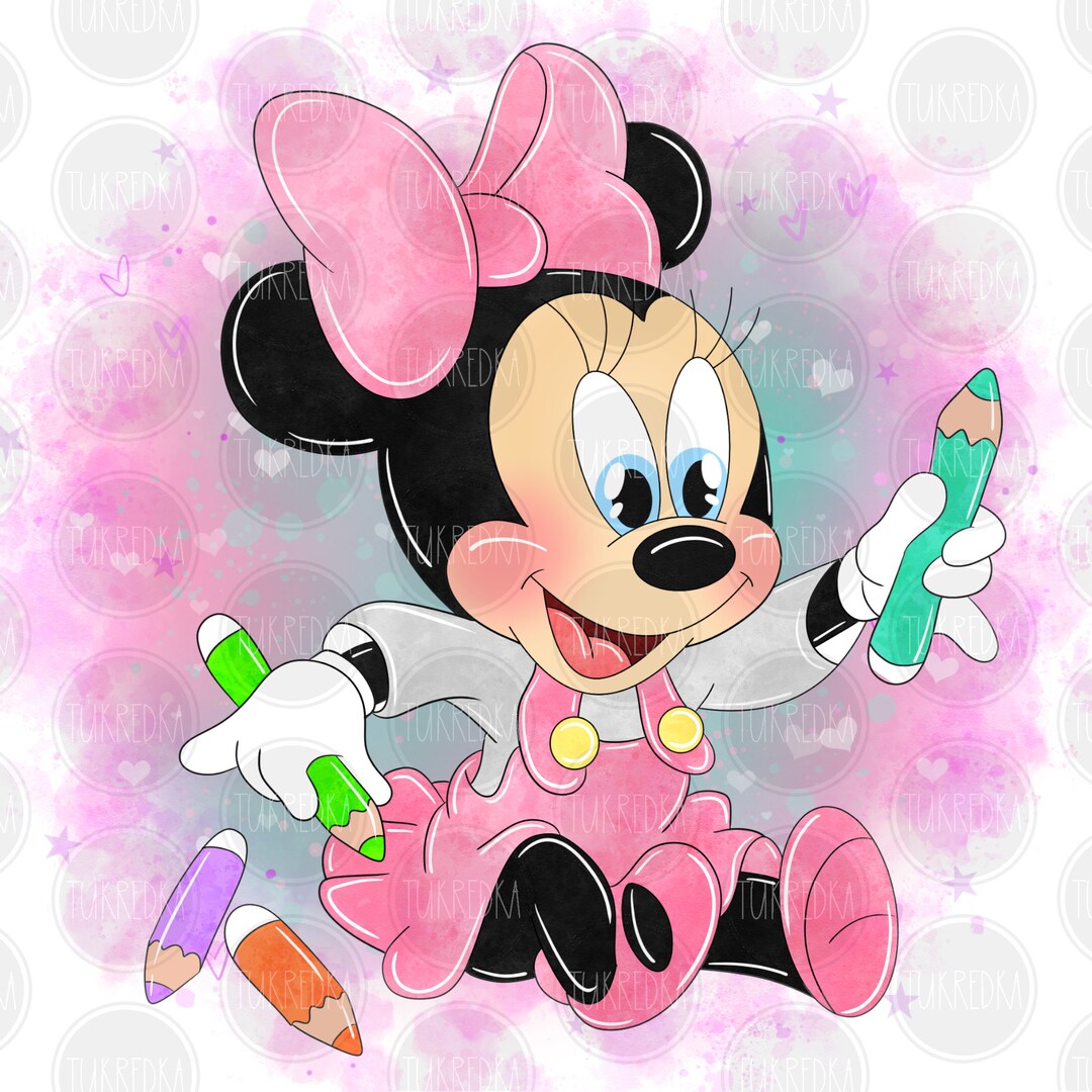 Baby Minnie Mouse Clipart, PNG Clip Art, Cartoon Sublimation PNG - Etsy