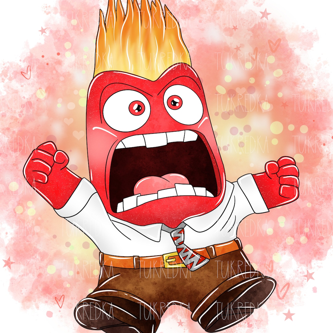 Inside Out Anger Clip Art PNG, Hand Drawn Cartoon Clipart Sublimation ...