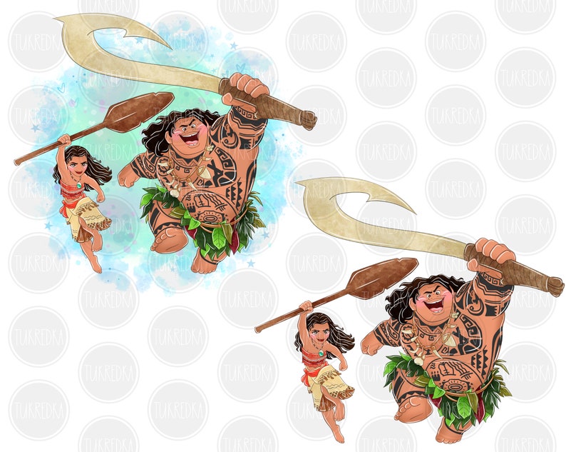 Princess Moana Maui Clipart Sublimation PNG, Vaiana Clipart, Cartoon ...