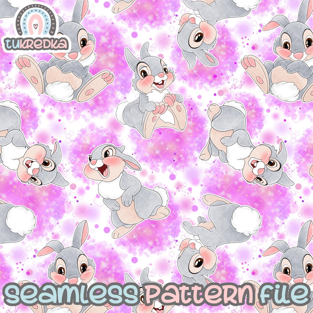 Bambi Thumper Seamless Pattern, Digital Paper Background Download JPG ...