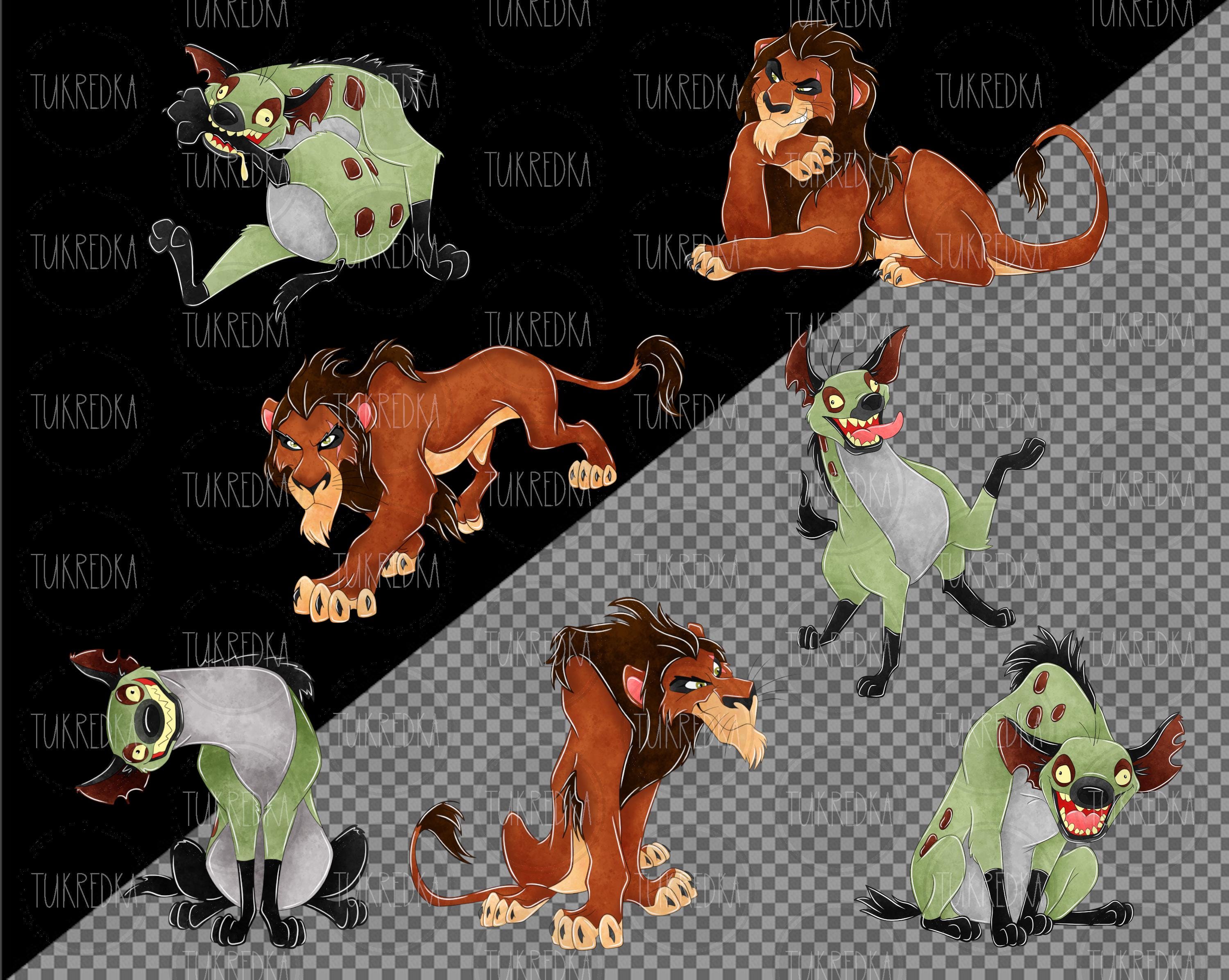 Set of the Lion King Scar Hyena Clip Art PNG, Cartoon Sublimation PNG ...