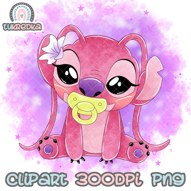 Stitch Angel Cute Clip Art PNG, Cartoon Clipart Sublimation PNG Cartoon ...